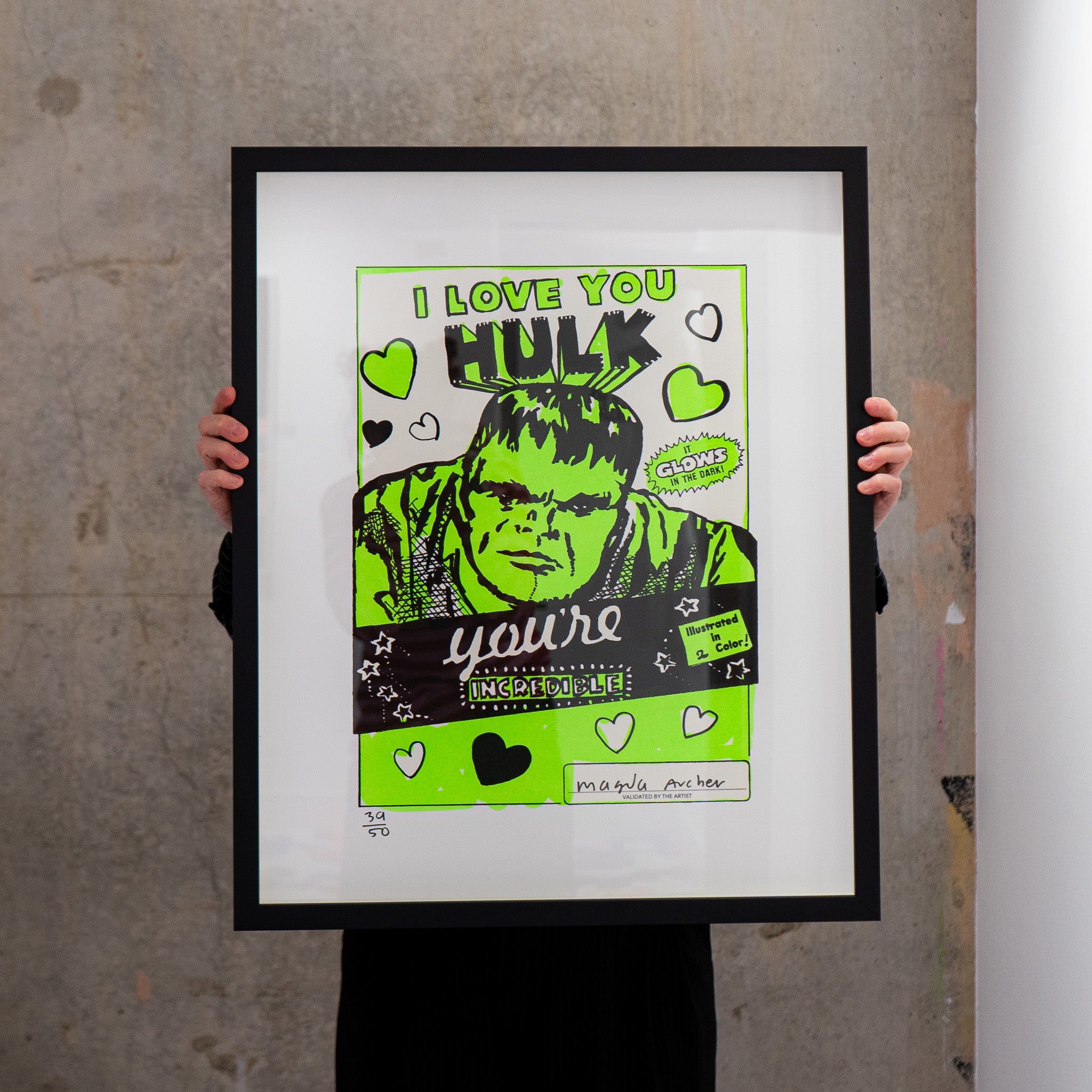 I Love You Hulk | Art by Magda Archer | Helm Gallery