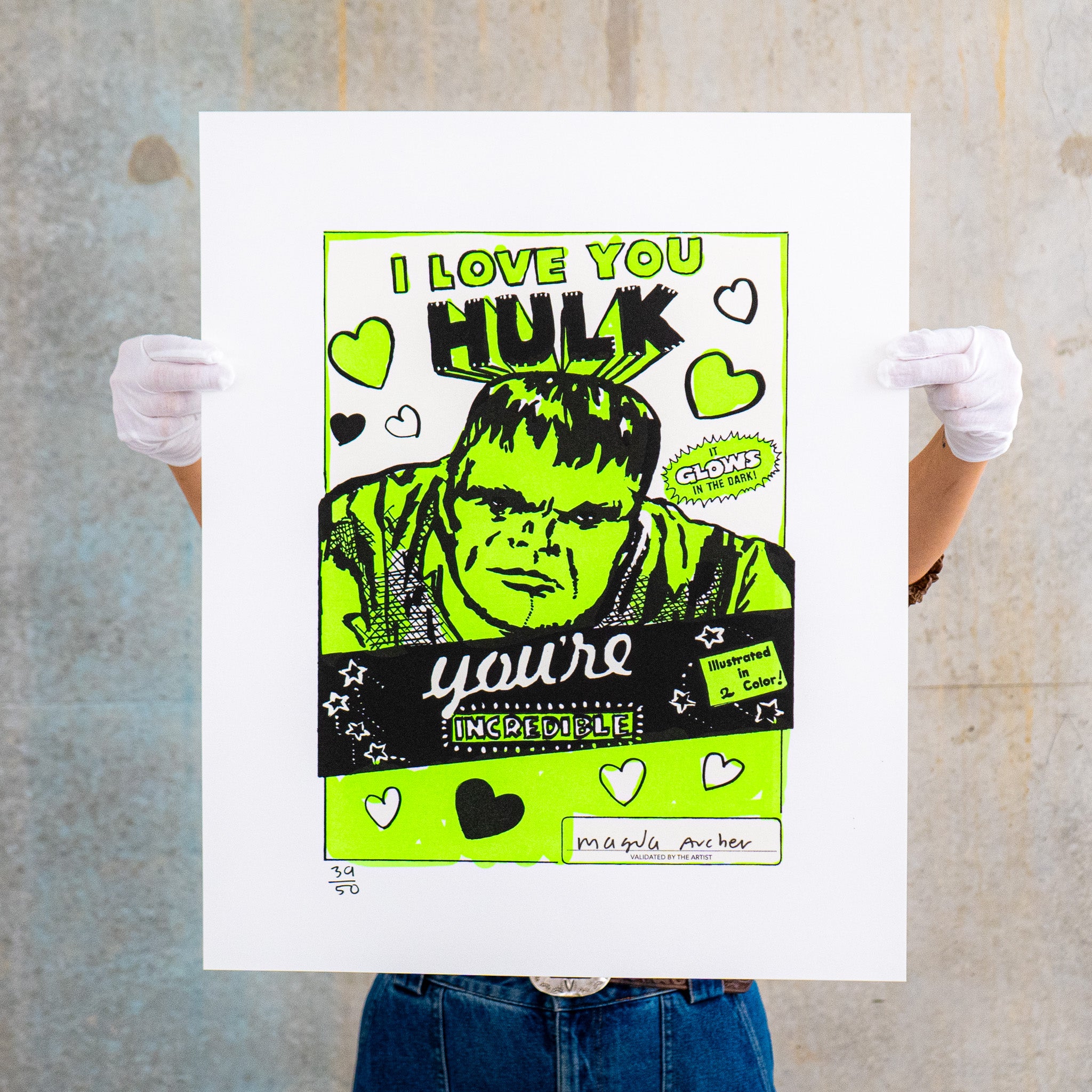 I Love You Hulk | Art by Magda Archer | Helm Gallery