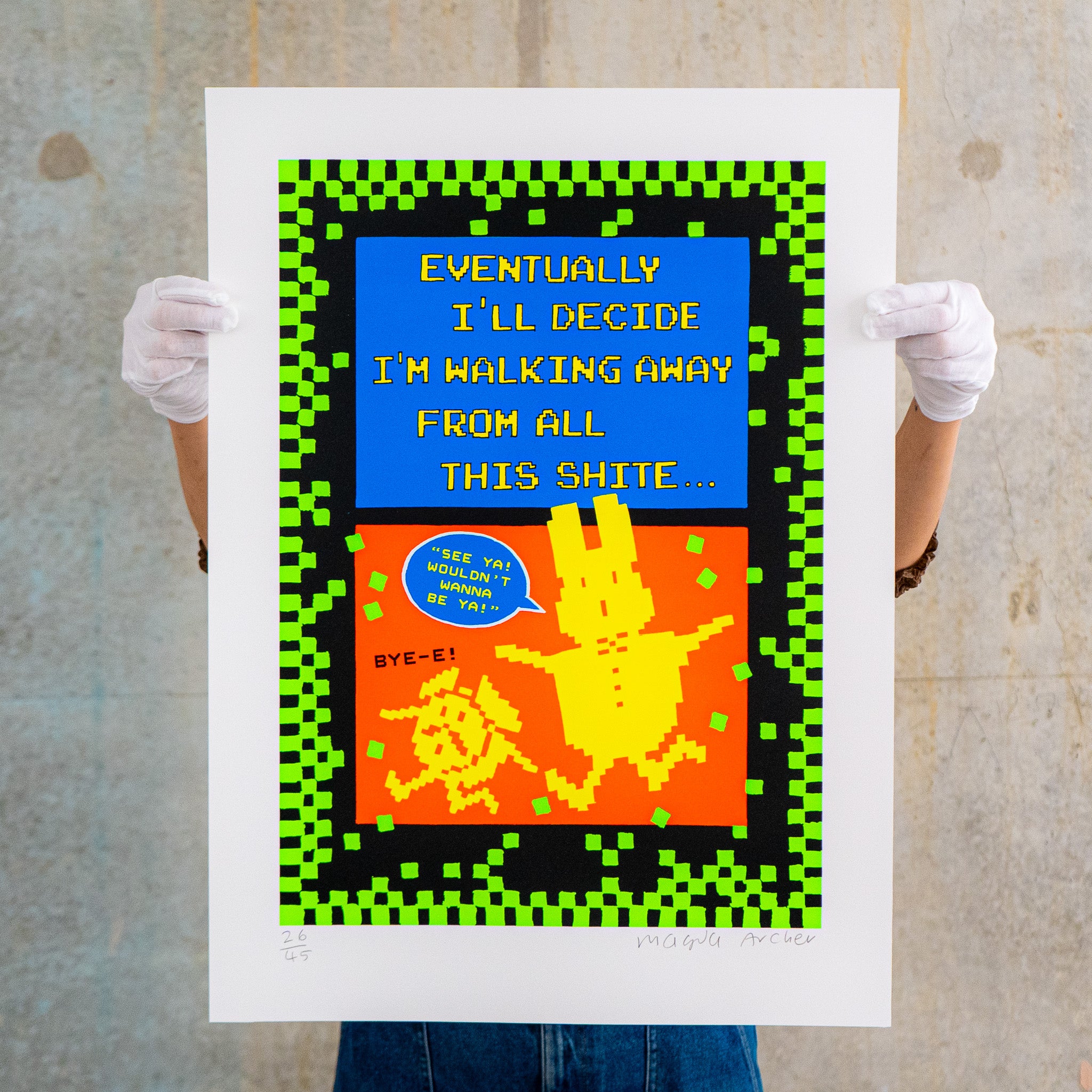 Pixel The Rabbit & Clock-Man | Art by Magda Archer | Helm Gallery